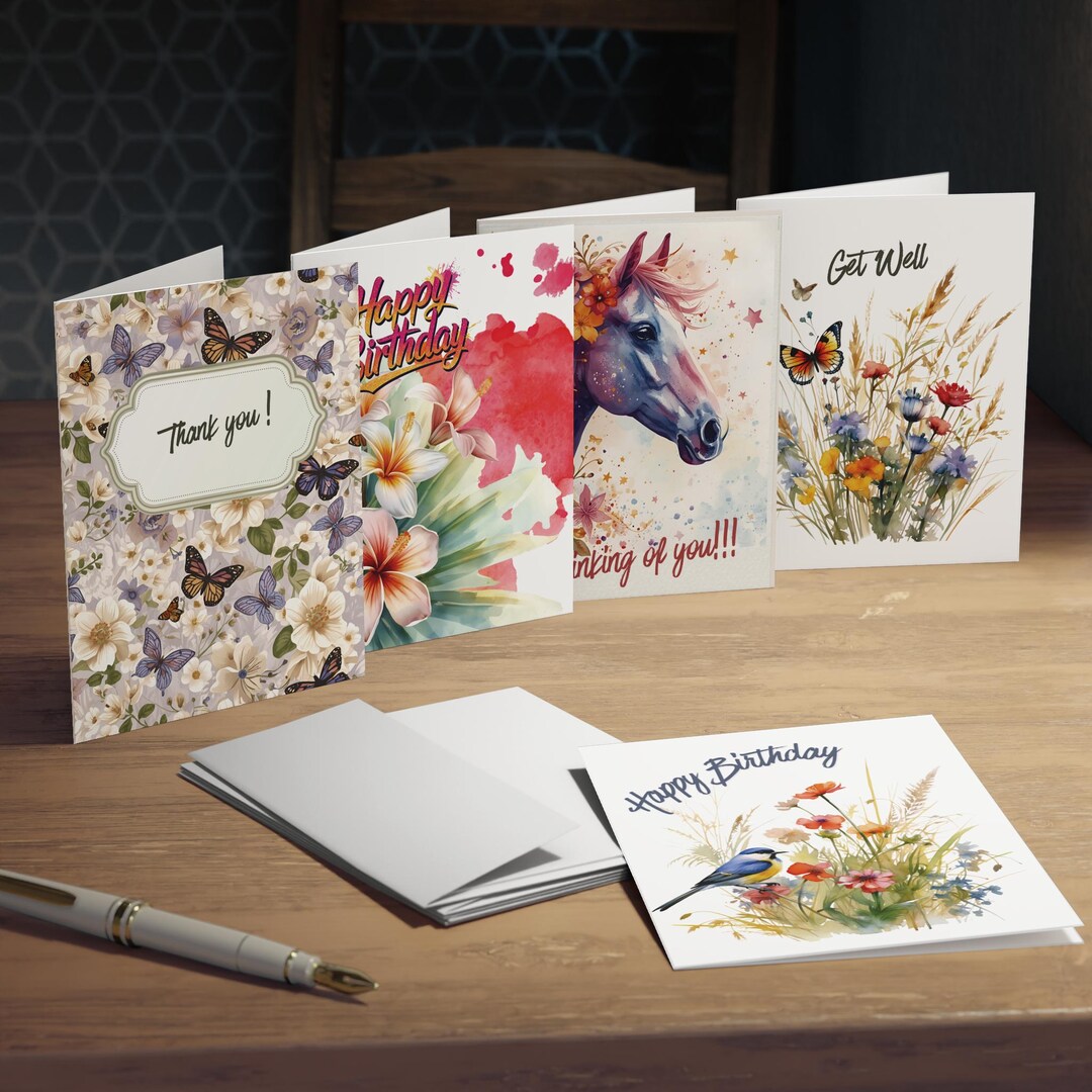 Greeting Cards Set, Birthday, Thank You, Get Well, Thinking of You. - Etsy