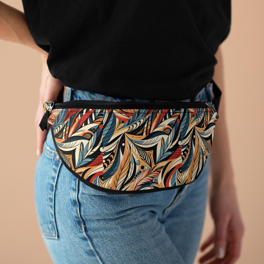 Boho Feather Fanny Pack, Retro Pattern Waist Bag - Etsy