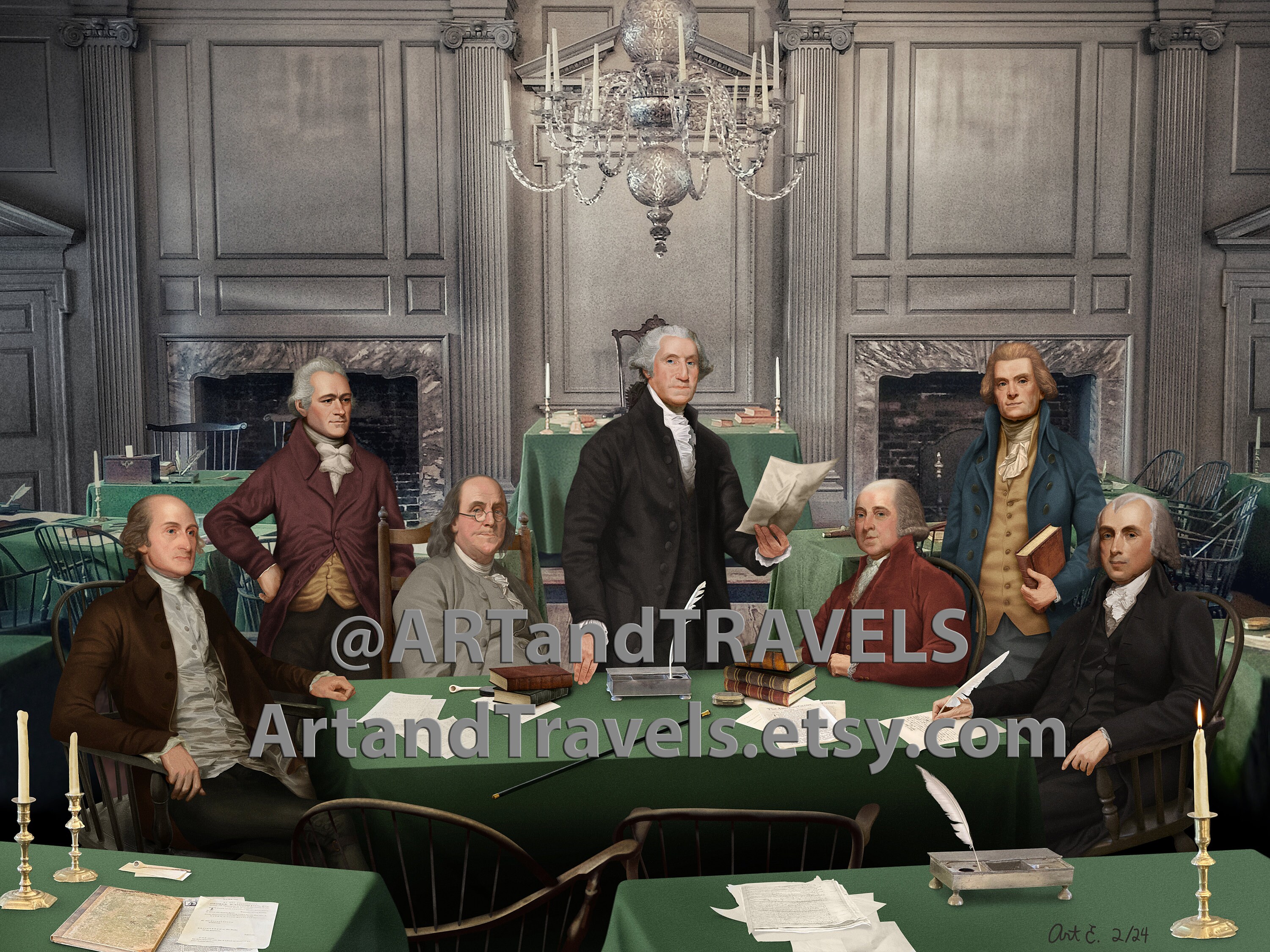 Founding Fathers Group Portrait FRAMED Fine Art Print, Wall Art - Etsy