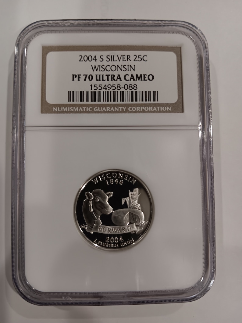 2004-S Wisconsin Silver Quarter in NGS PF70 Ultra Cameo - Etsy