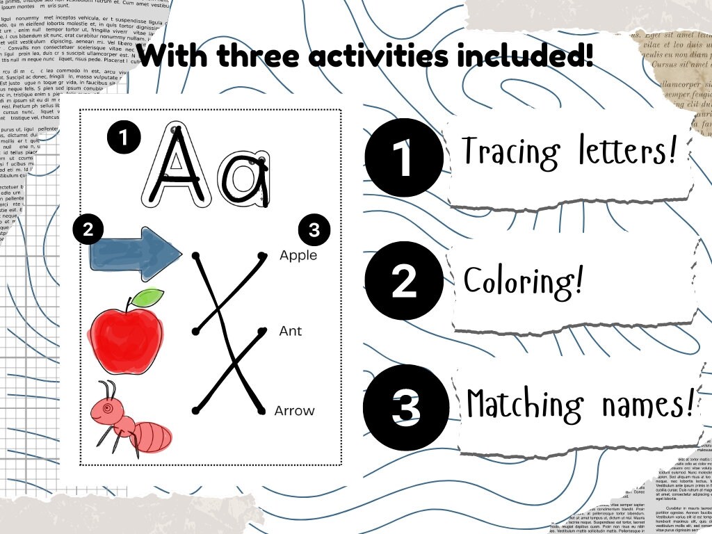 Alphabet for Kids, Tracing for Kids, Coloring Bundle, Matching Names ...