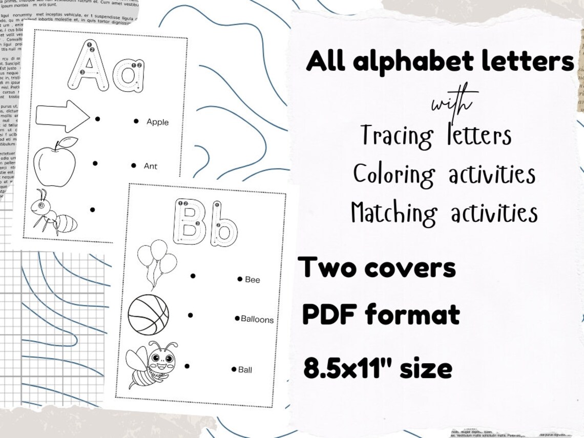Alphabet for Kids, Tracing for Kids, Coloring Bundle, Matching Names ...