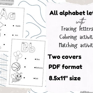 Alphabet for Kids, Tracing for Kids, Coloring Bundle, Matching Names ...