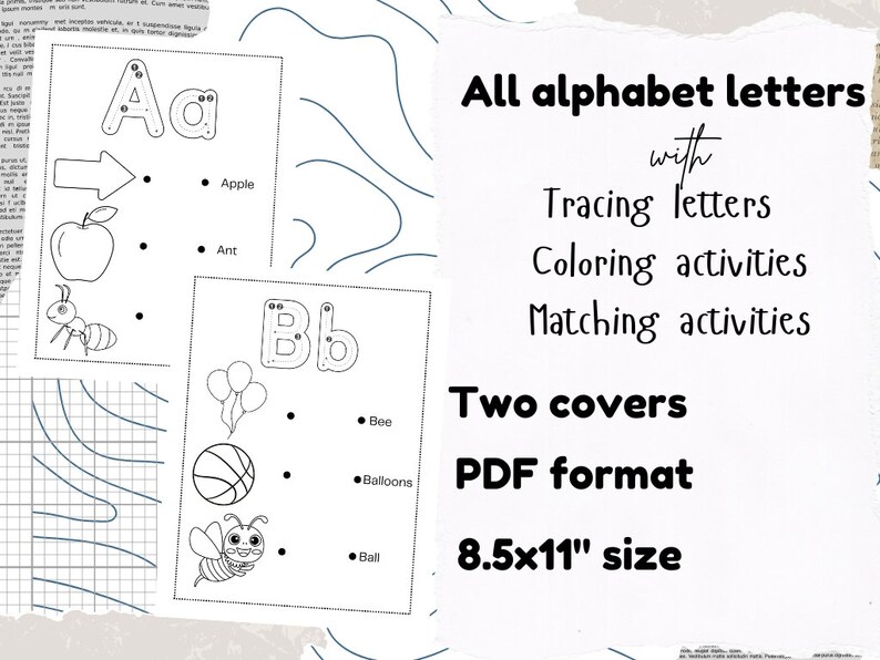 Alphabet for Kids, Tracing for Kids, Coloring Bundle, Matching Names ...