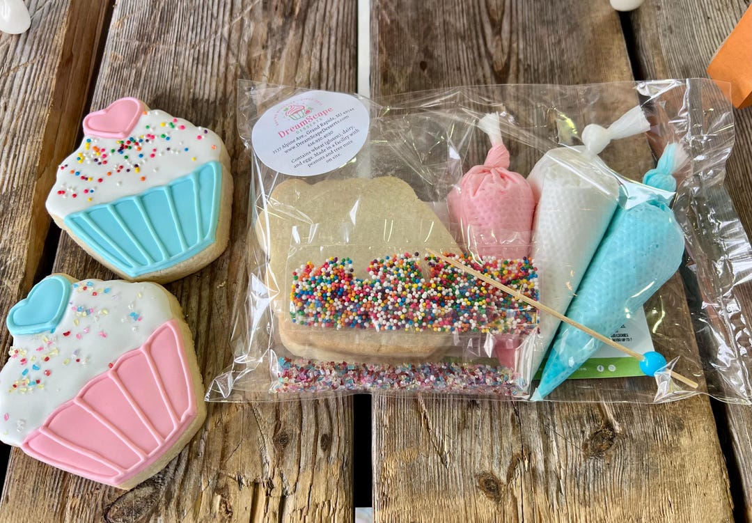 Cupcake Cookie Decorating Kit, DIY Sugar Cookies, Family Activity, Cute ...