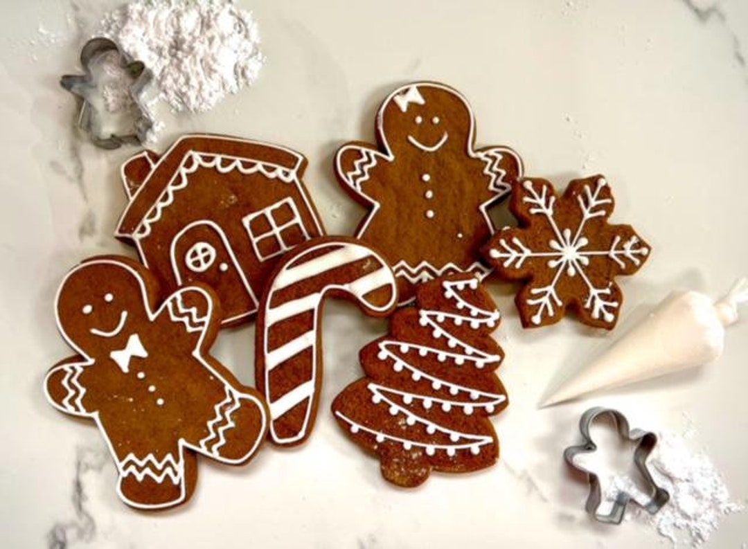 Gingerbread Cookie Set, Includesman, Woman, House, Candy Cane ...