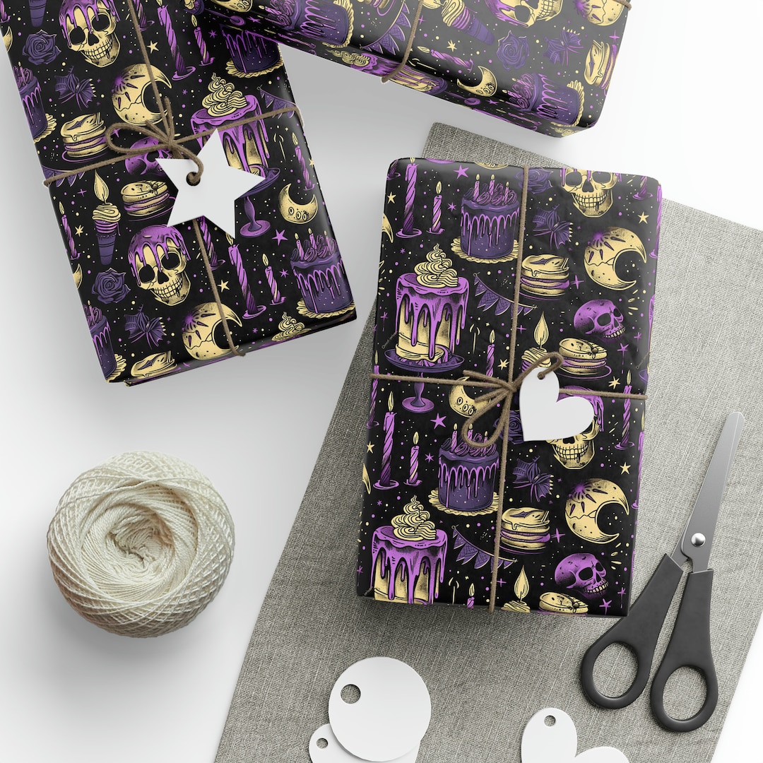 Goth Birthday Wrapping Paper | Cute Wrapping Paper | Birthday Wrapping ...