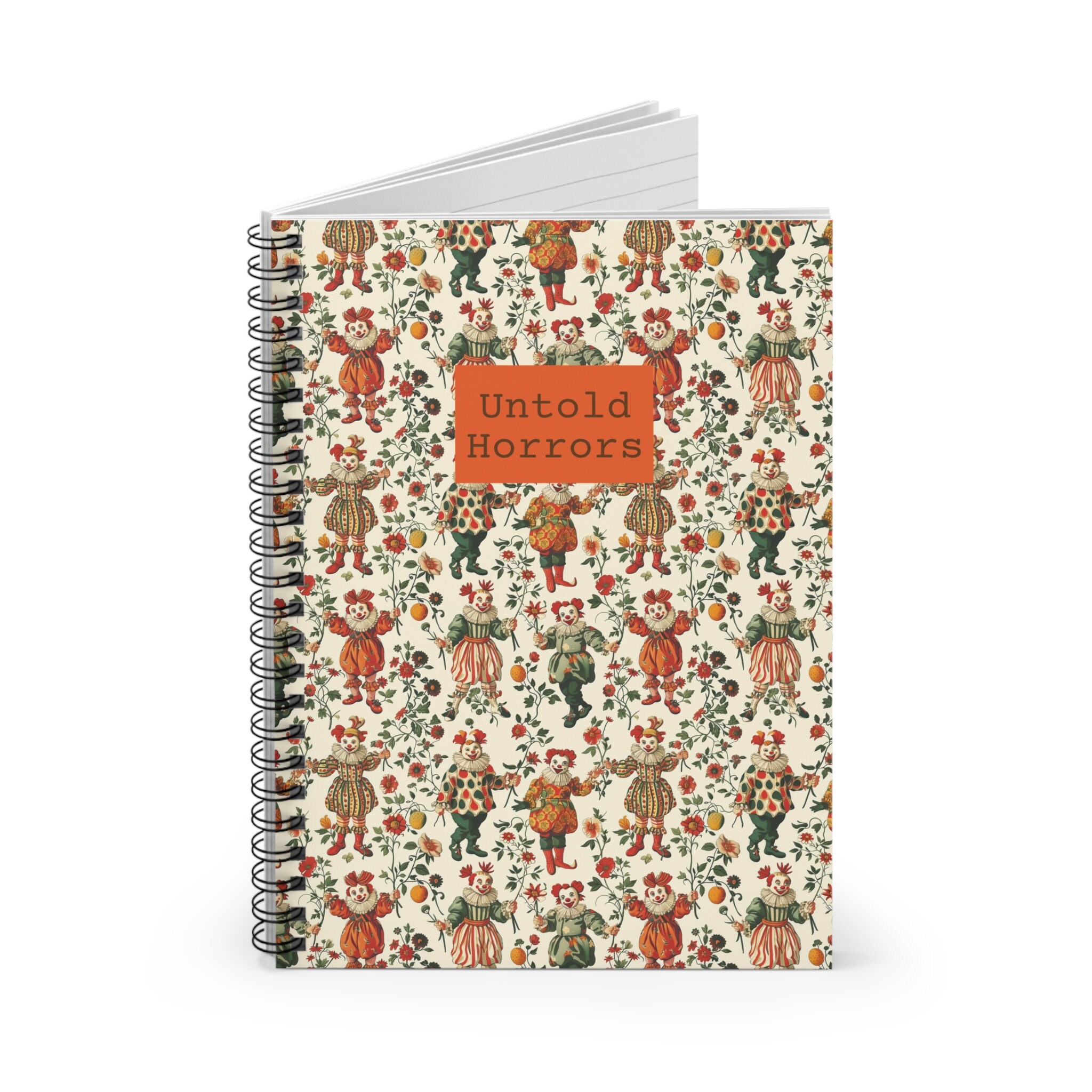 Untold Horrors Creepy Clown Spiral Notebook Cute Notebook Traveler's ...