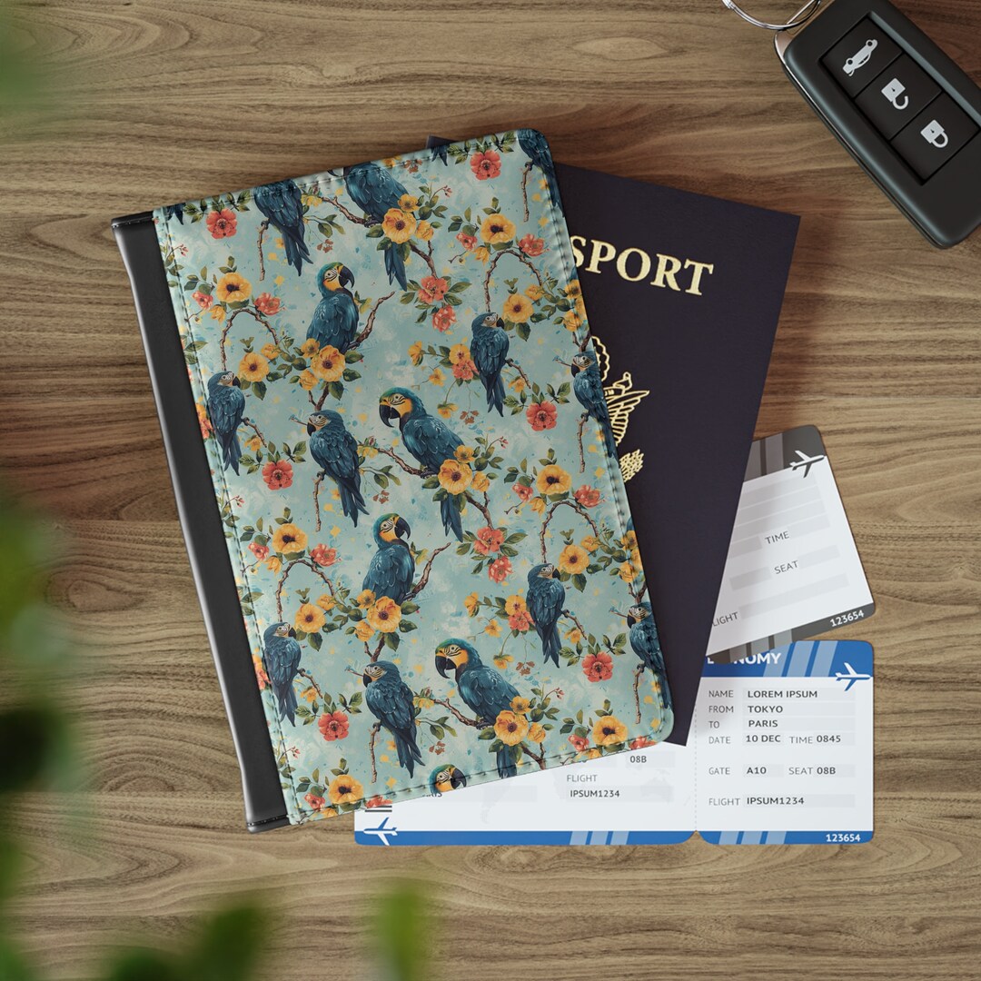 Faux Leather Macaw Passport Cover Passport Holder Passport Covers Kids ...