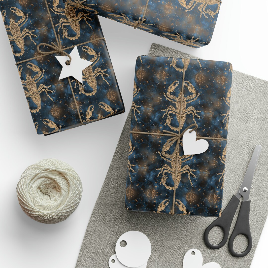 Scorpio Zodiac Wrapping Paper Astrology Cute Wrapping Paper Boho ...