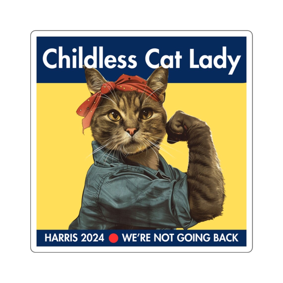 Childless Cat Lady Sticker | Kamala Harris 2024 | Funny Cat Sticker ...