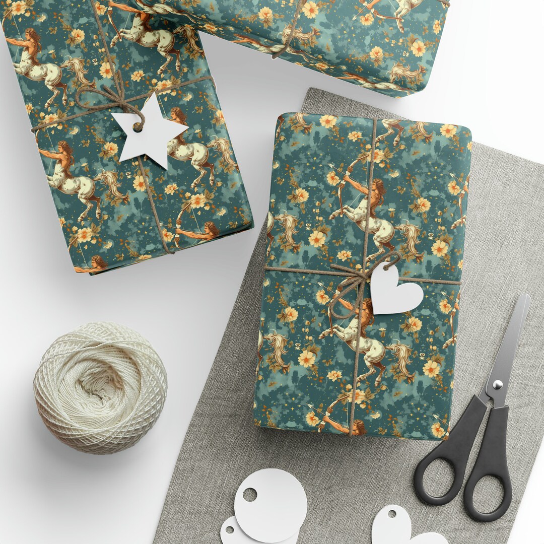 Sagittarius Zodiac Astrological Wrapping Paper | Boho Astrology Gift ...