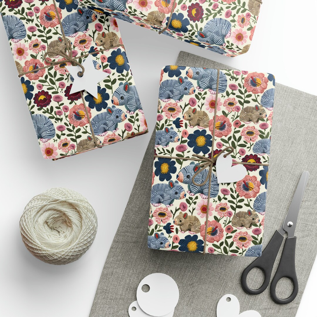 Crocheted Wombats Wrapping Paper | Cute Wrapping Paper | Funny Wrapping ...