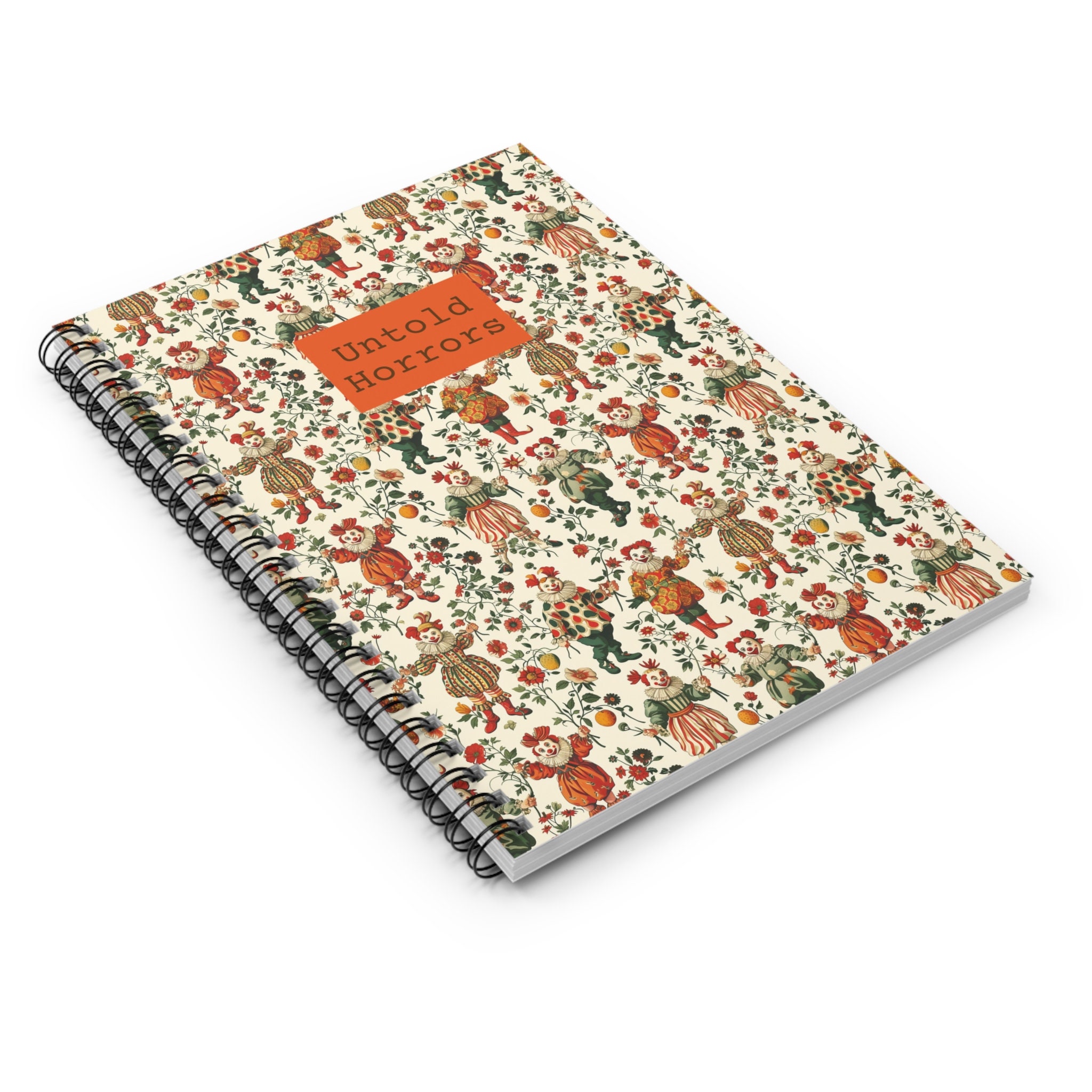 Untold Horrors Creepy Clown Spiral Notebook Cute Notebook Traveler's ...