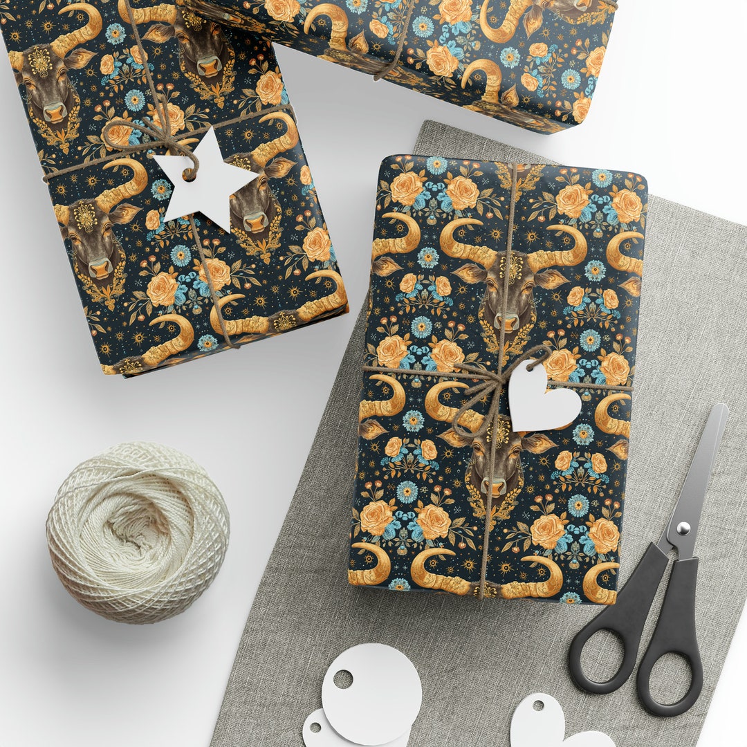 Taurus Zodiac Wrapping Paper | Astrology | Cute Wrapping Paper | Boho ...