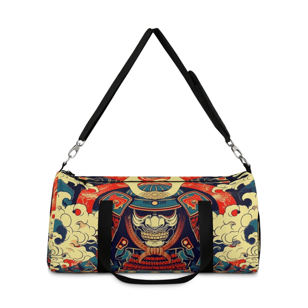 Samurai Duffel Bag | Vintage Print Gym Bag | Manga Duffle Bag | Retro ...