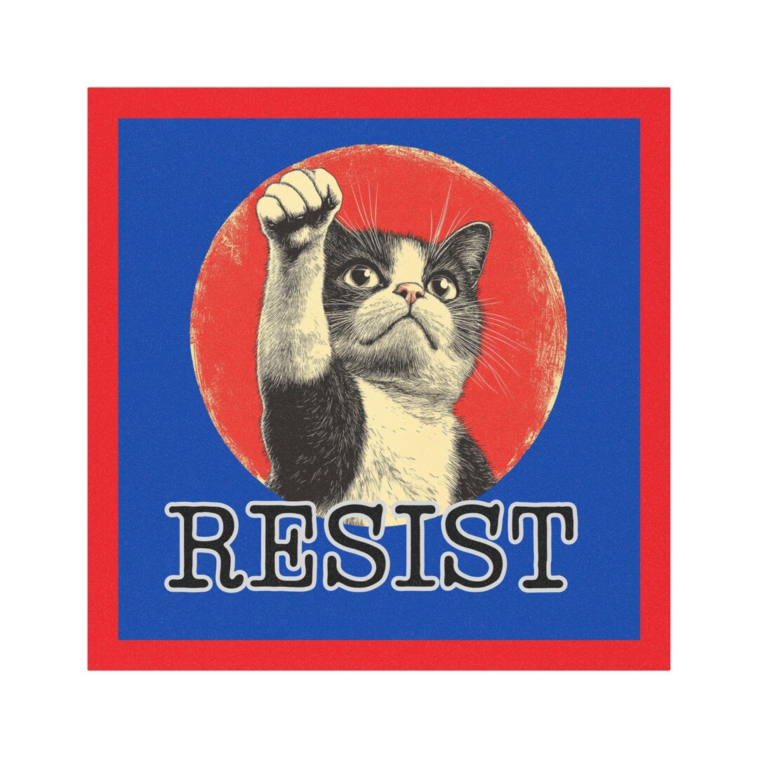 Cat Resist Car Magnet | Protest Car Decor | Pet Lover Gifts | Political ...