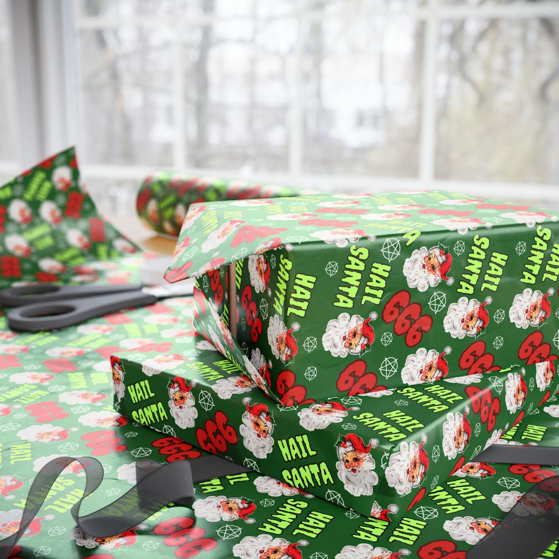 Hail Santa Wrapping Paper | Funny Christmas Wrapping Paper | Rude Xmas ...
