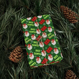 Hail Santa Wrapping Paper | Funny Christmas Wrapping Paper | Rude Xmas ...