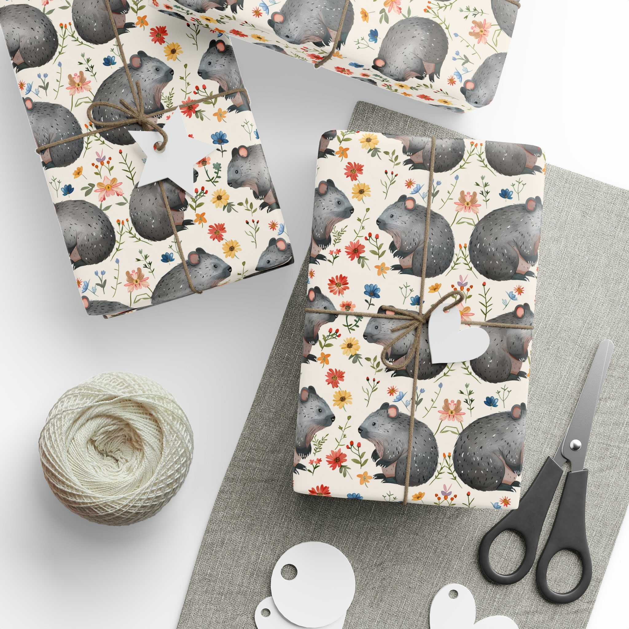 Wombat Wrapping Paper Cute Wrapping Paper Funny Wrapping Paper ...
