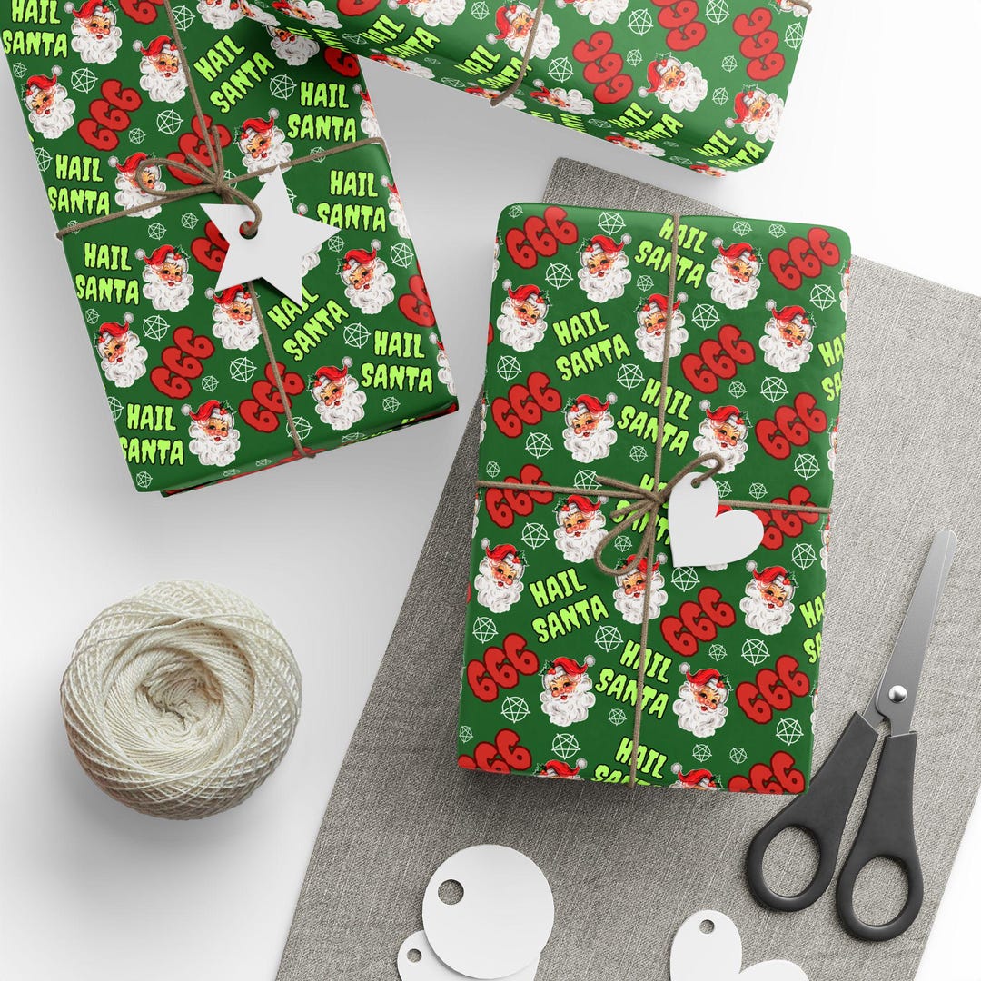 Hail Santa Wrapping Paper | Funny Christmas Wrapping Paper | Rude Xmas ...