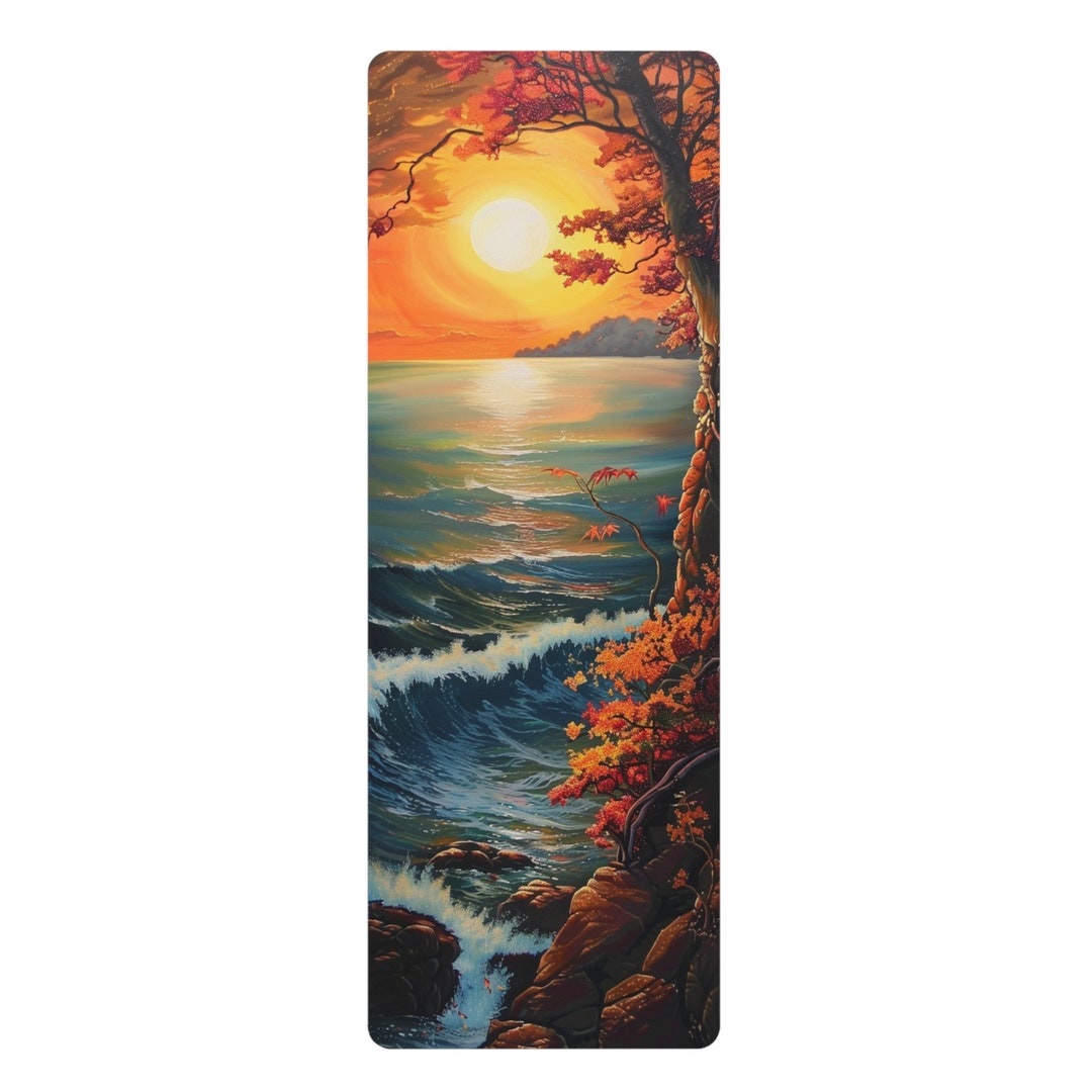 Ocean at Sunset Yoga Mat | Zen Yoga Accessories | Cute Pilates Mat ...