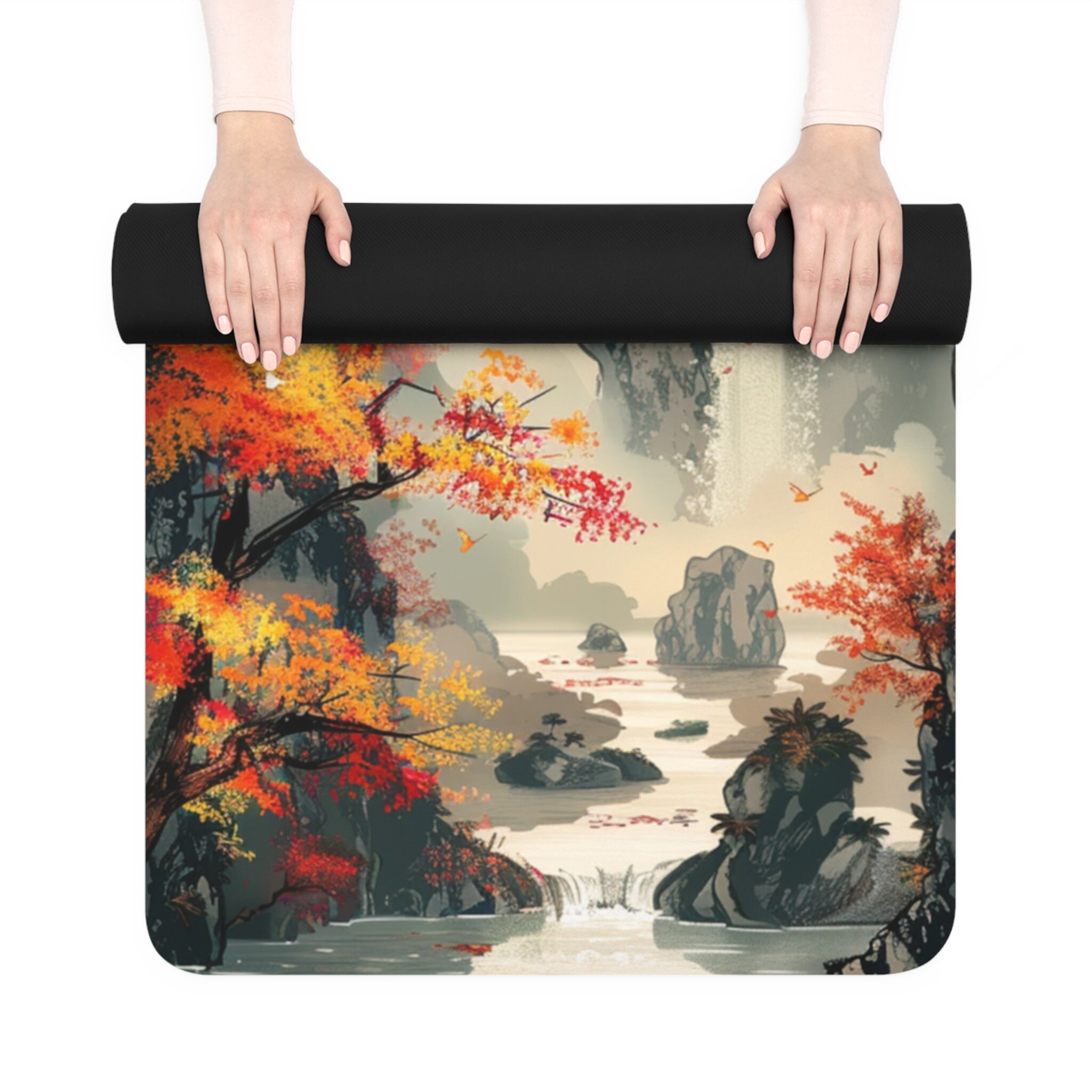 Mountains at Sunset Yoga Mat | Zen Yoga Accessories | Cute Pilates Mat ...