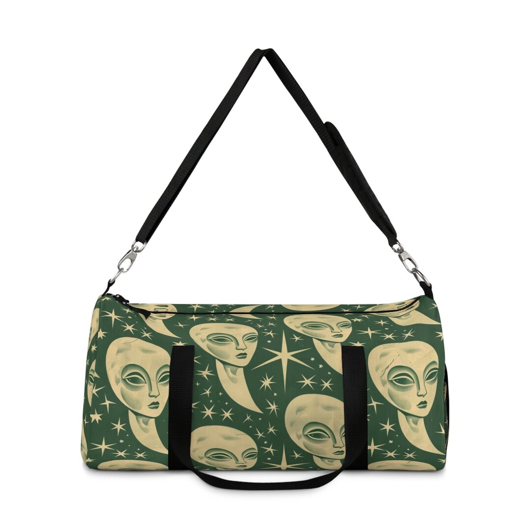 Alien Print Duffel Bag | Retro Gym Bag | Cute Dance Bag | Cryptid ...