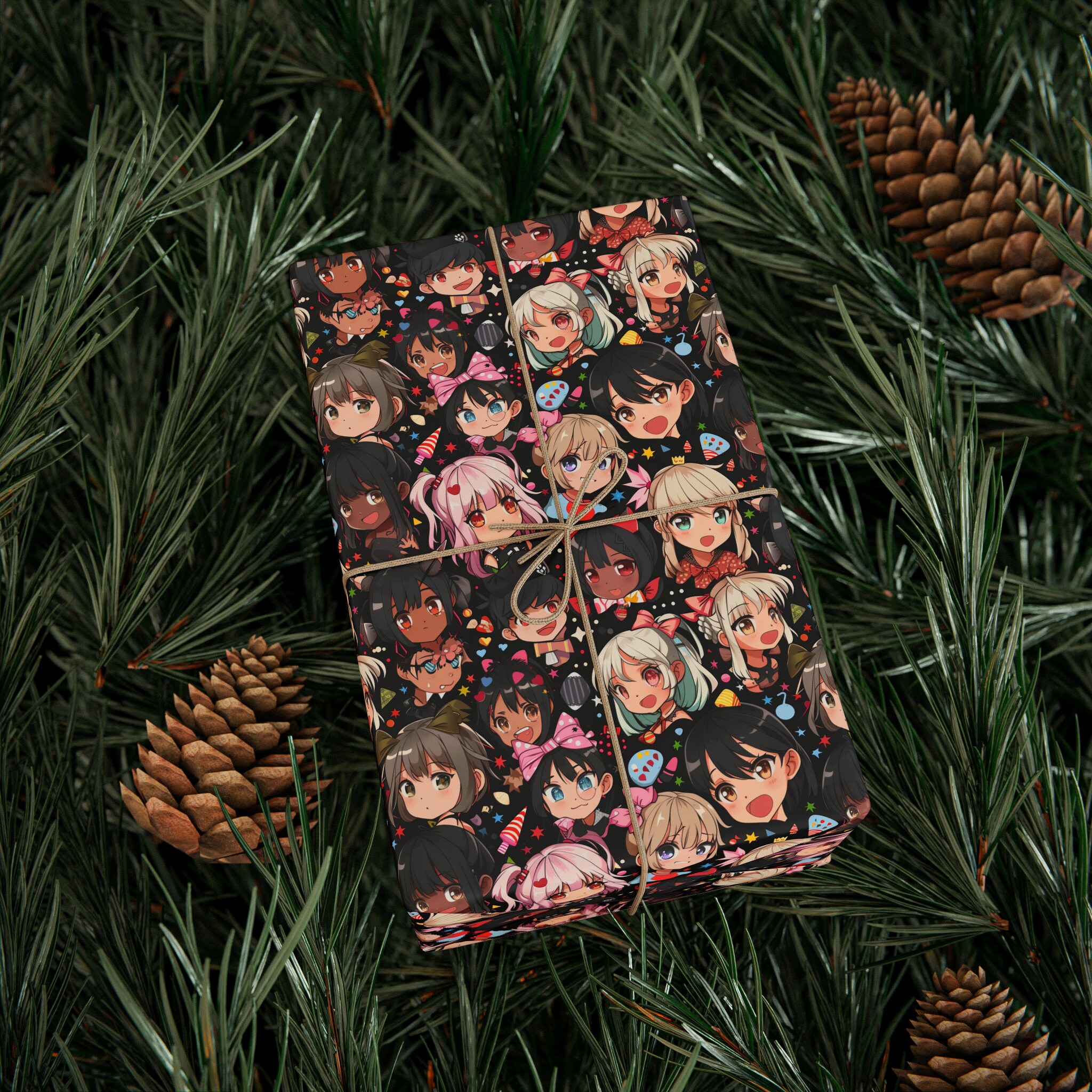 Kawaii Anime Wrapping Paper | Funny Wrapping Paper | Birthday Wrapping ...