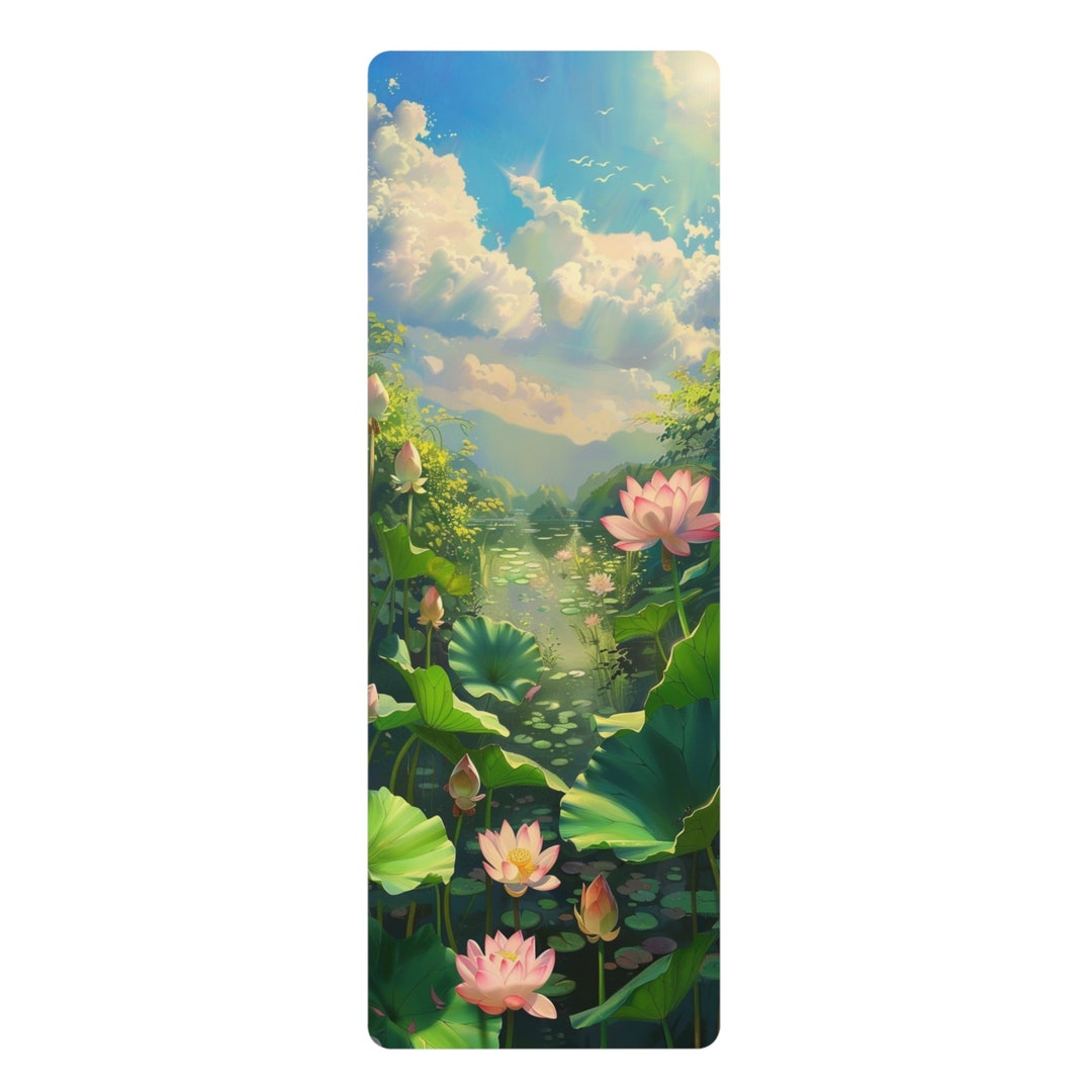 Lotus Flowers Yoga Mat Zen Yoga Accessories Cute Pilates Mat Spiritual ...