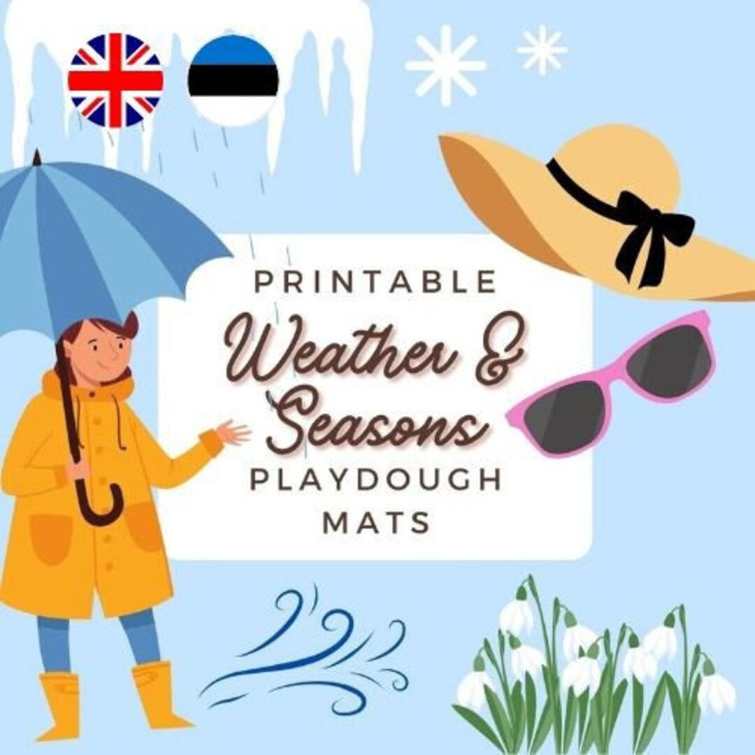 Weather and Seasons Themed Printable Playdough Mats, Toddler Activities ...