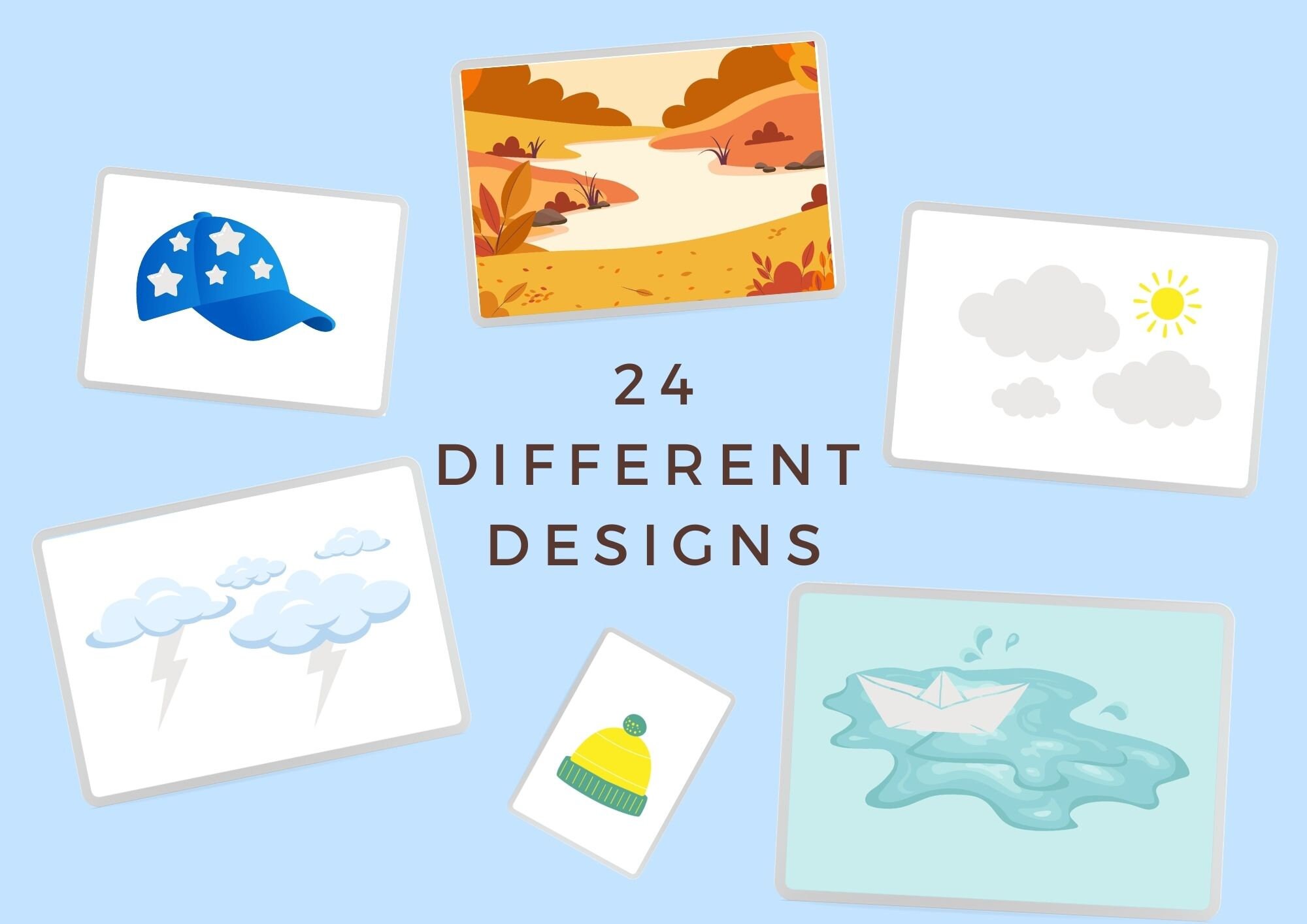 Weather and Seasons Themed Printable Playdough Mats, Toddler Activities ...