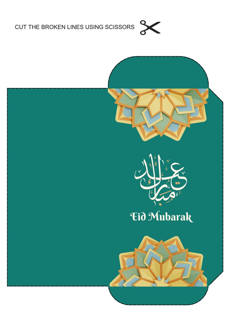 Eidiyah Envelope Template for Coin Envelope for Eid Celebration for ...