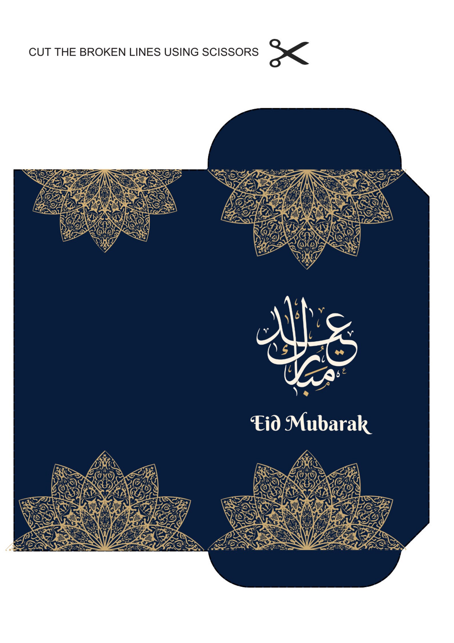 Eidiyah Envelope Template for Coin Envelope for Eid Celebration for ...
