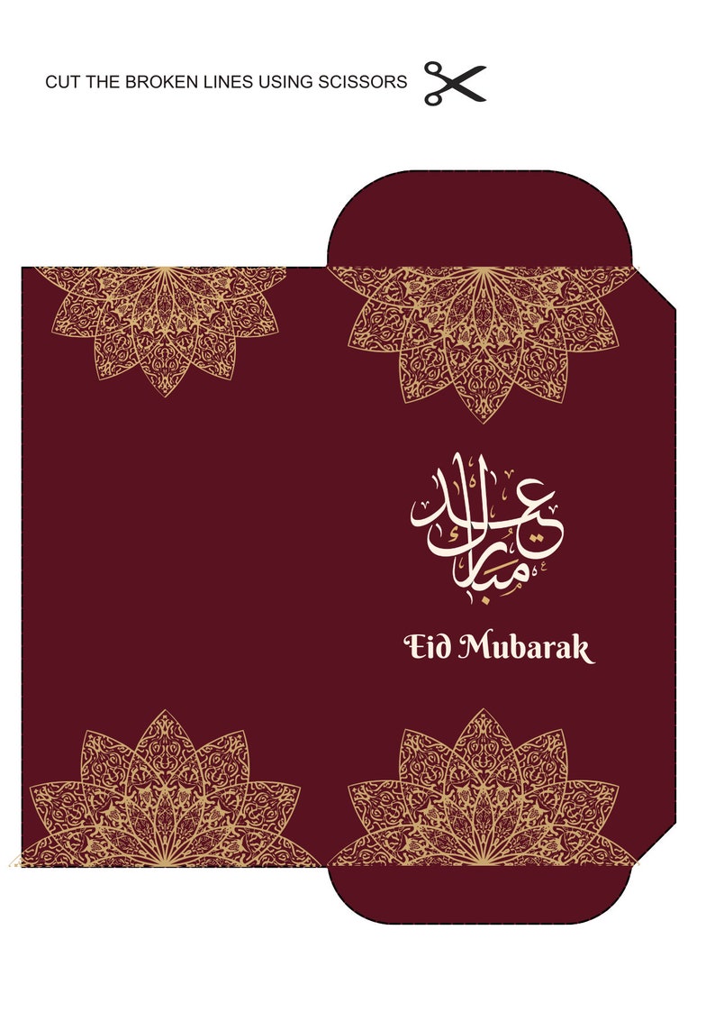 Eidiyah Envelope Template for Coin Envelope for Eid Celebration for ...