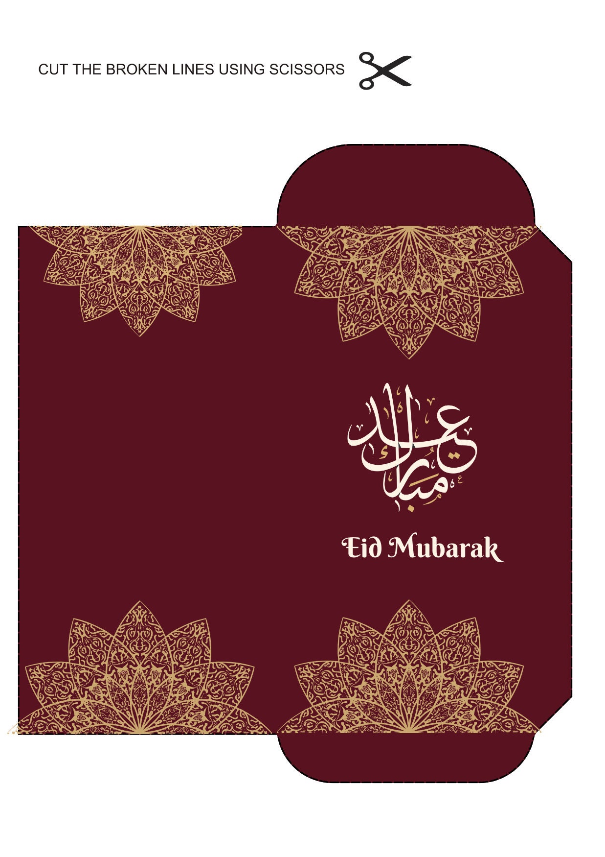 Eidiyah Envelope Template for Coin Envelope for Eid Celebration for ...