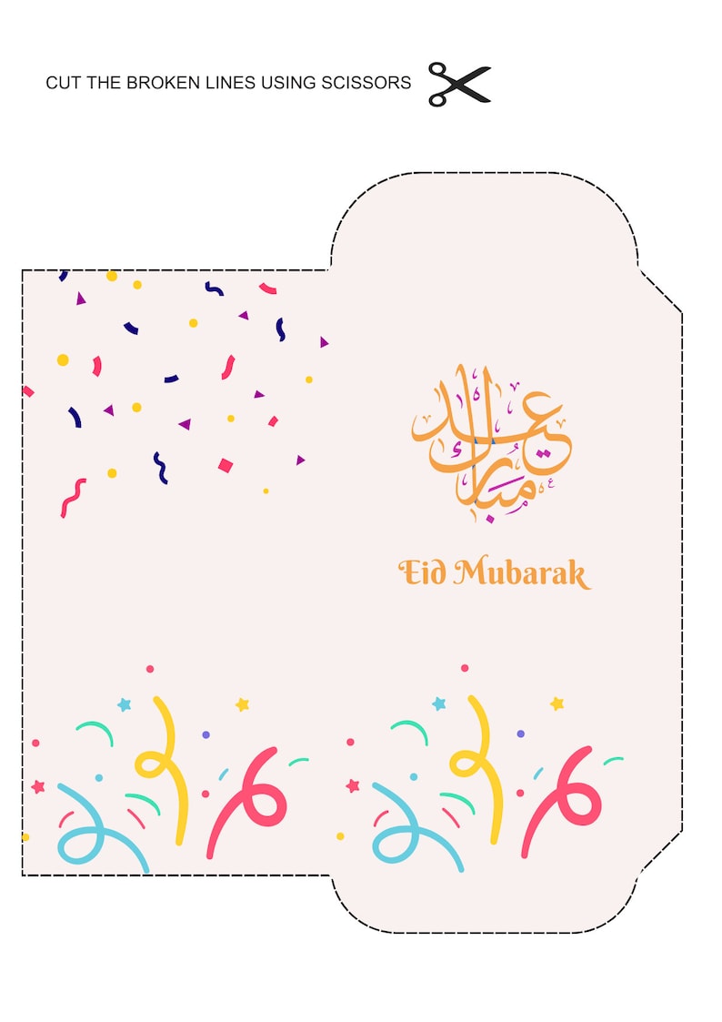 Eidiyah Envelope Template for Coin Envelope for Eid Celebration for ...