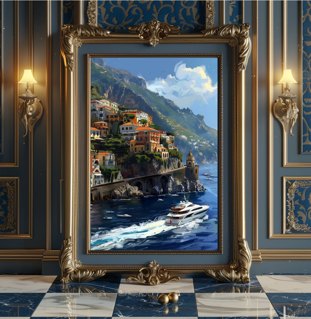 Yacht Haven: Captivating Amalfi Coast I Vibrant Seascape Wall Art I ...
