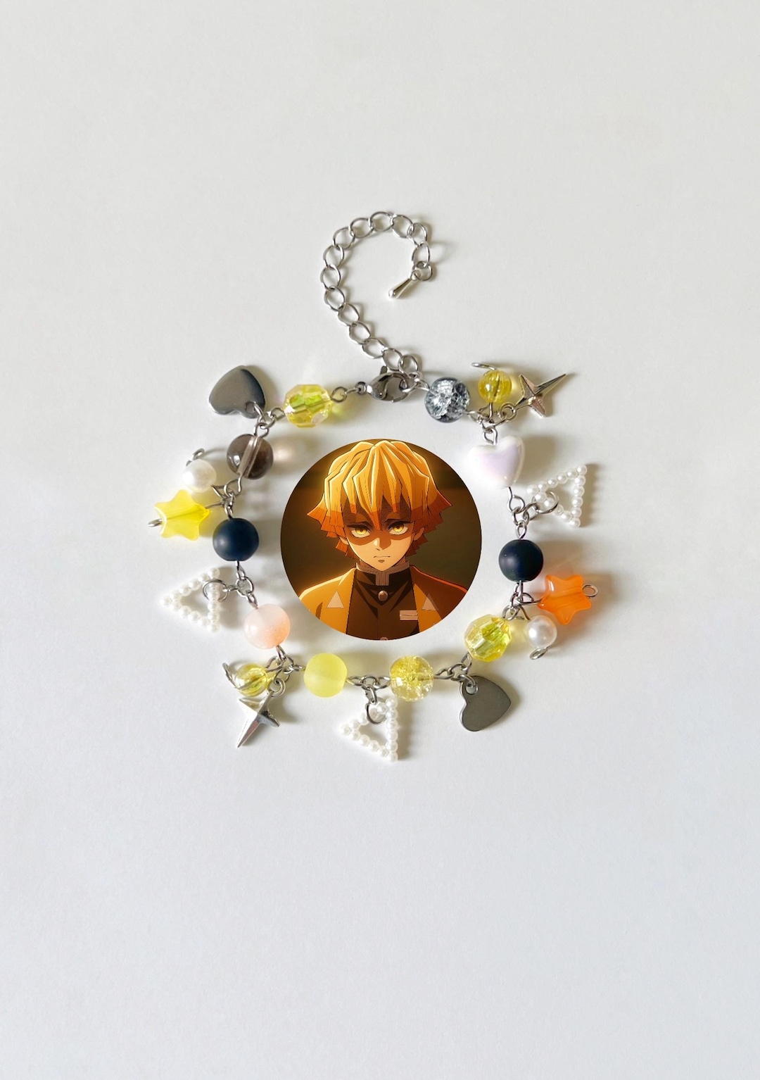 Zenitsu Inspired Bracelet: Demon Slayer, Anime Beaded Jewelry - Etsy