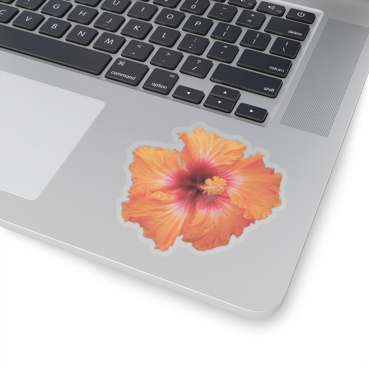 Orange Hibiscus Flower Sticker - Etsy