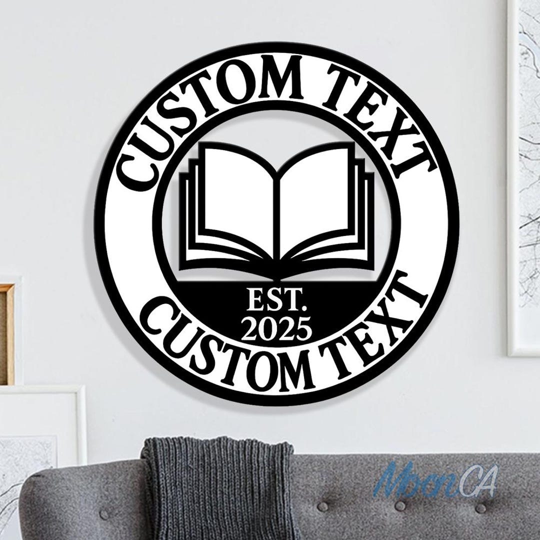 Custom Teacher Metal Sign, Personalized Gift, Custom Library Book Sign ...