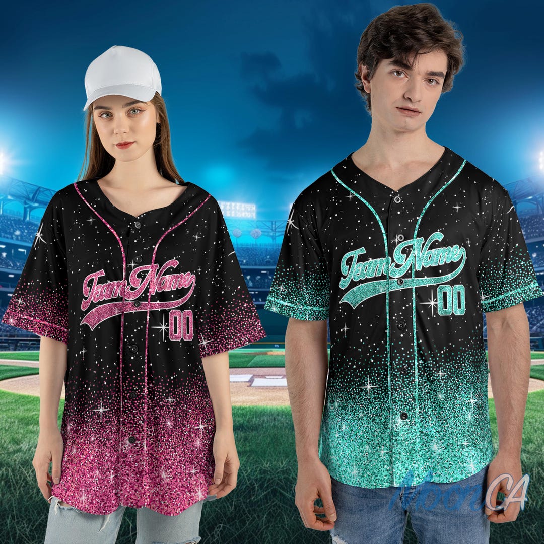 Custom Glitter Baseball Jersey, Personalized Glitter Baseball Jersey ...