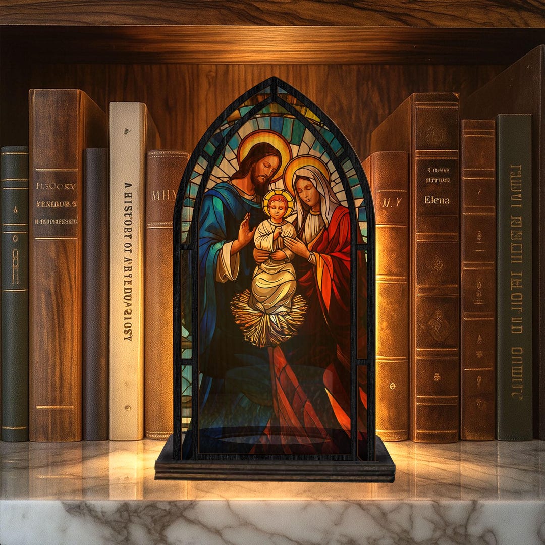 Holy Family Book Nook Wooden, Religious Book Nook, Jesus Christ Book ...