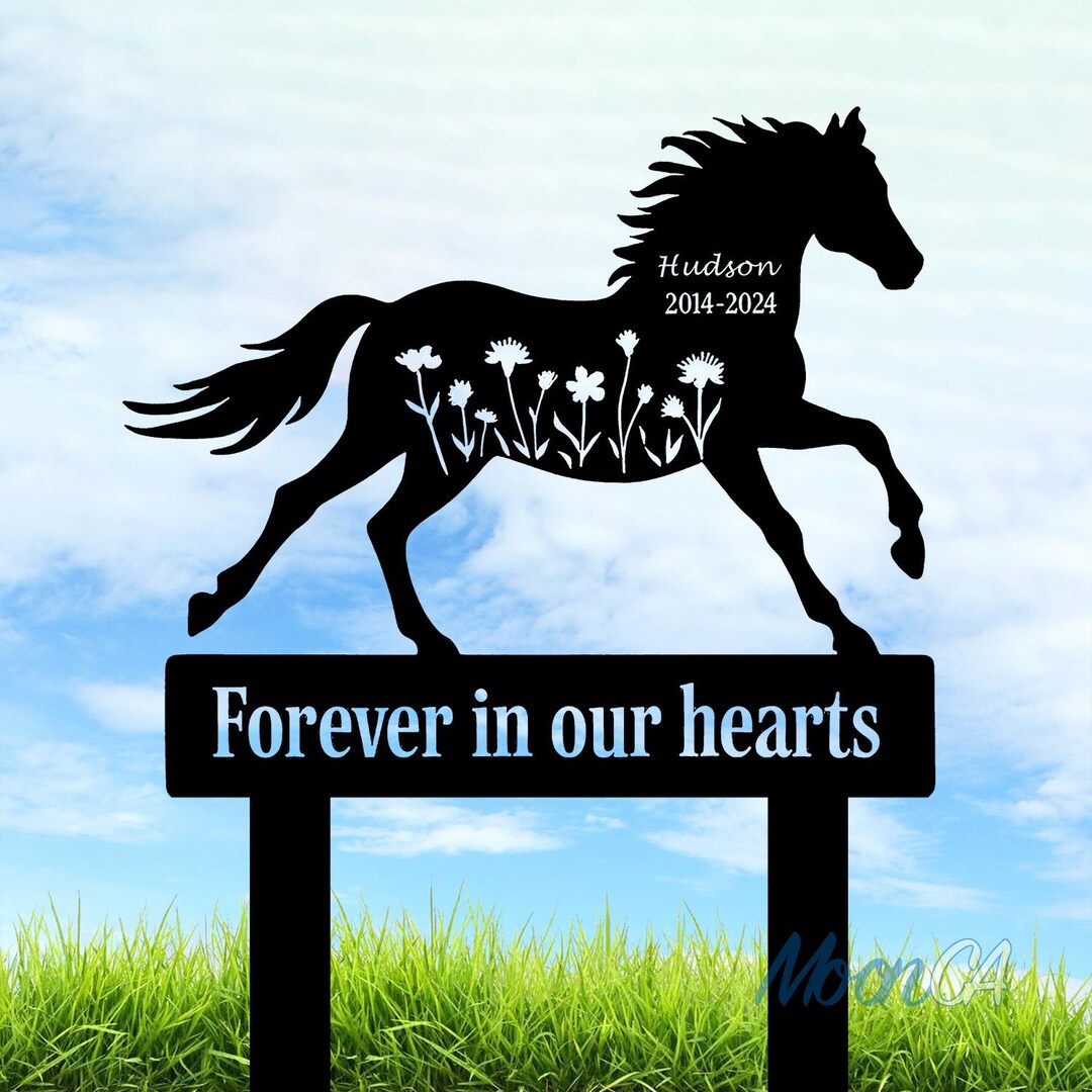 Custom Horse Memorial Sign, Horse Stake, Cowboy Grave Markers, Horse ...