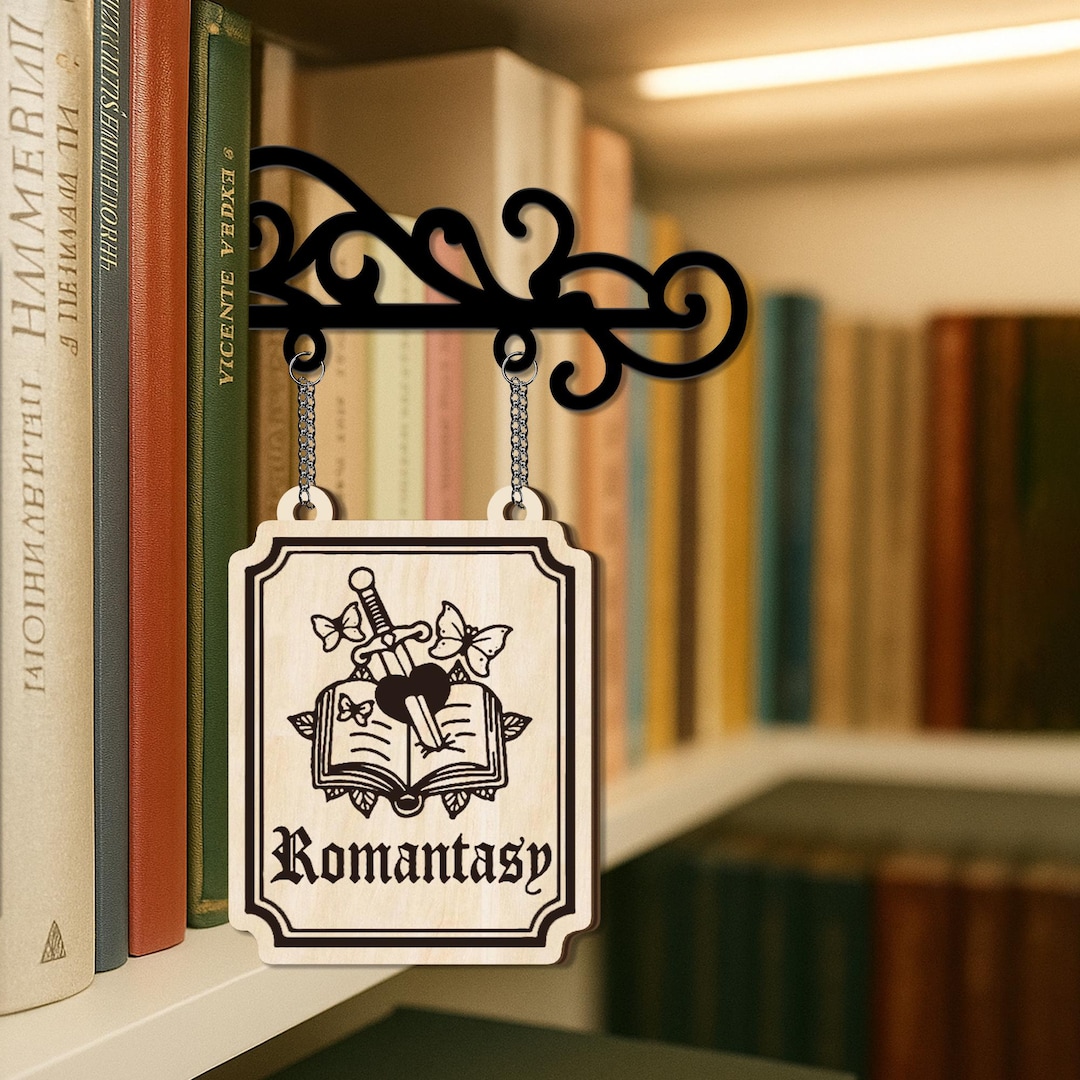 Romance Book Tavern Signs, Book Genre Shelf Dividers, Reading Room ...