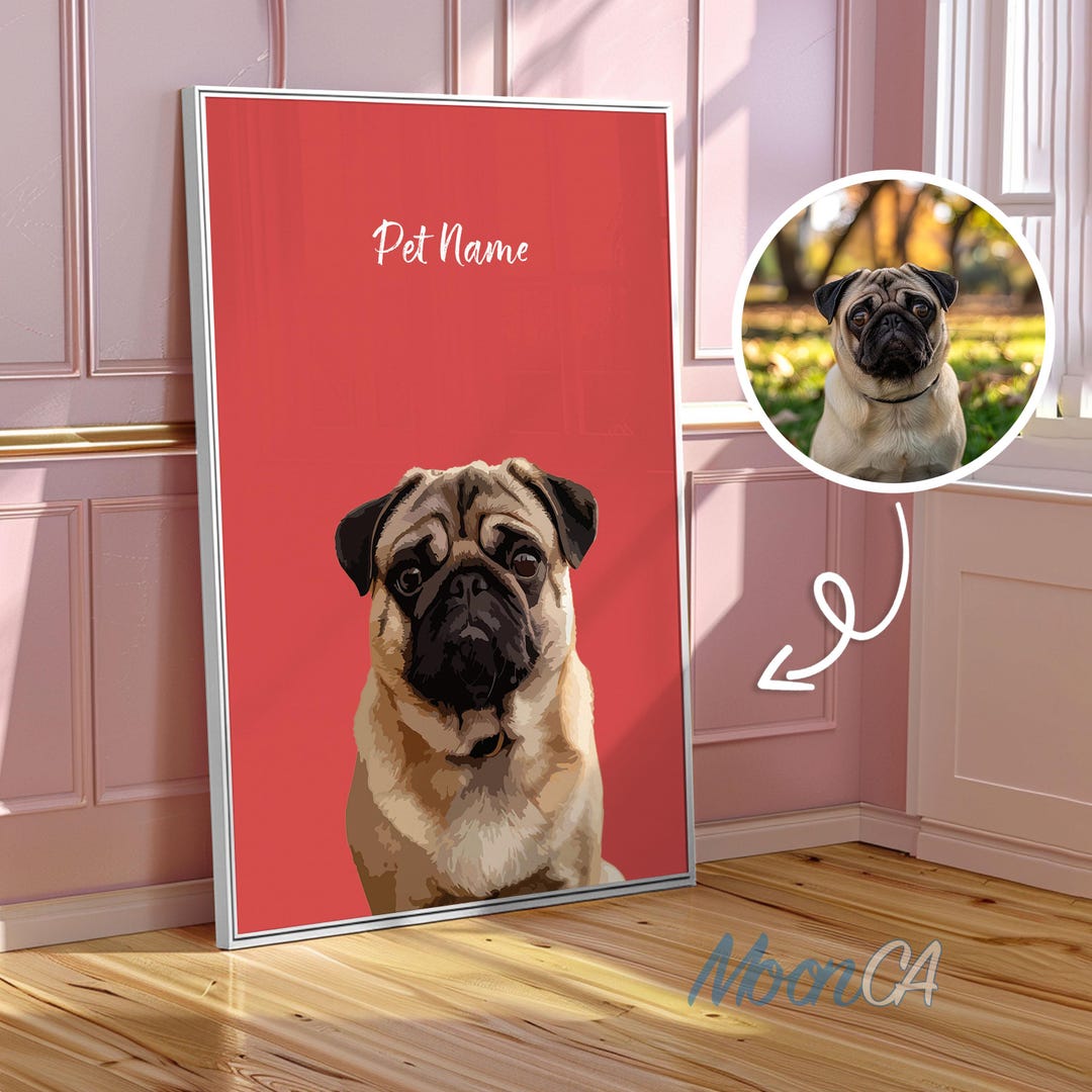 Multiple Pet Portrait, Custom Pet Portrait, Pet Portrait From Photo ...