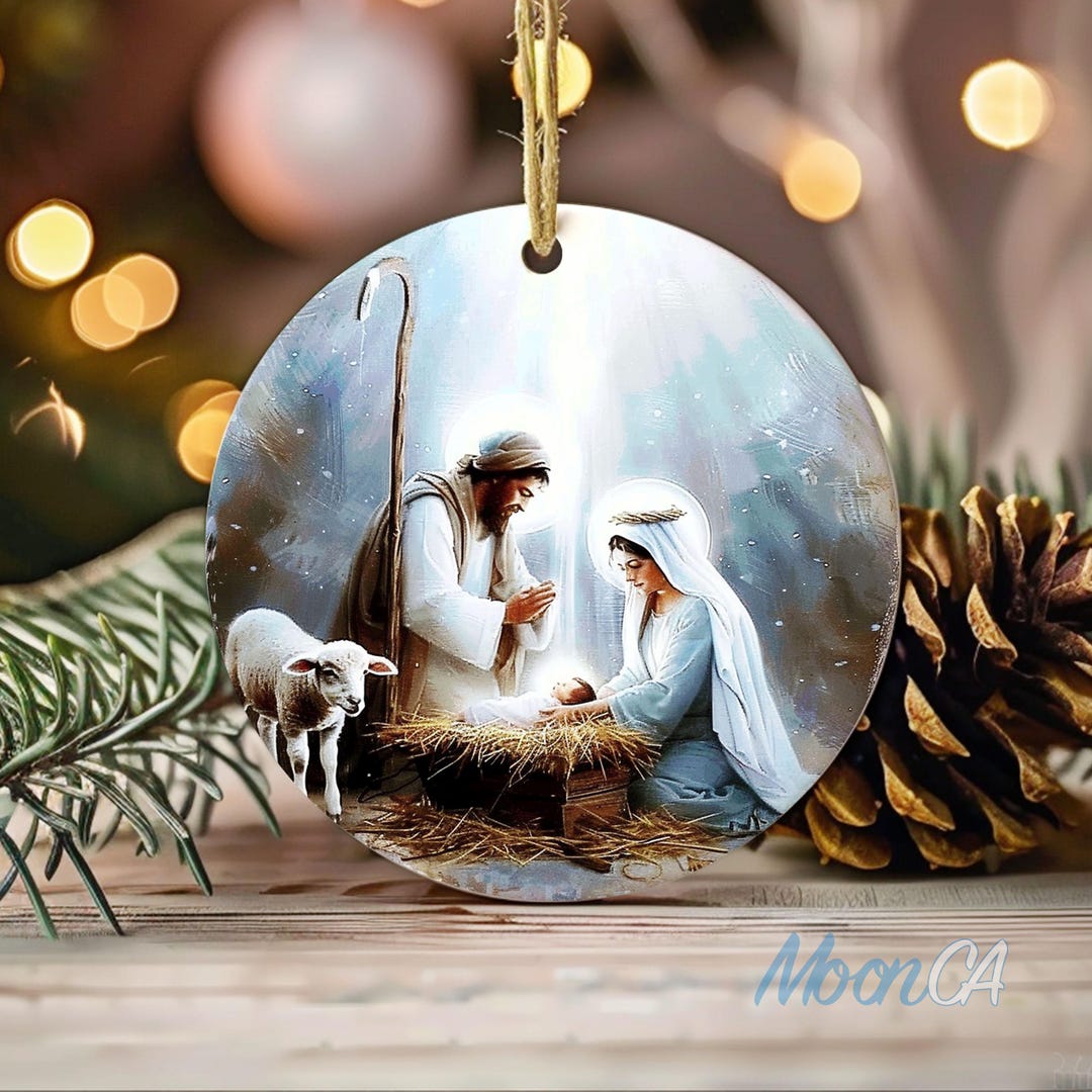 Nativity Scene Christmas Ornament, Religious Christmas Ornament ...