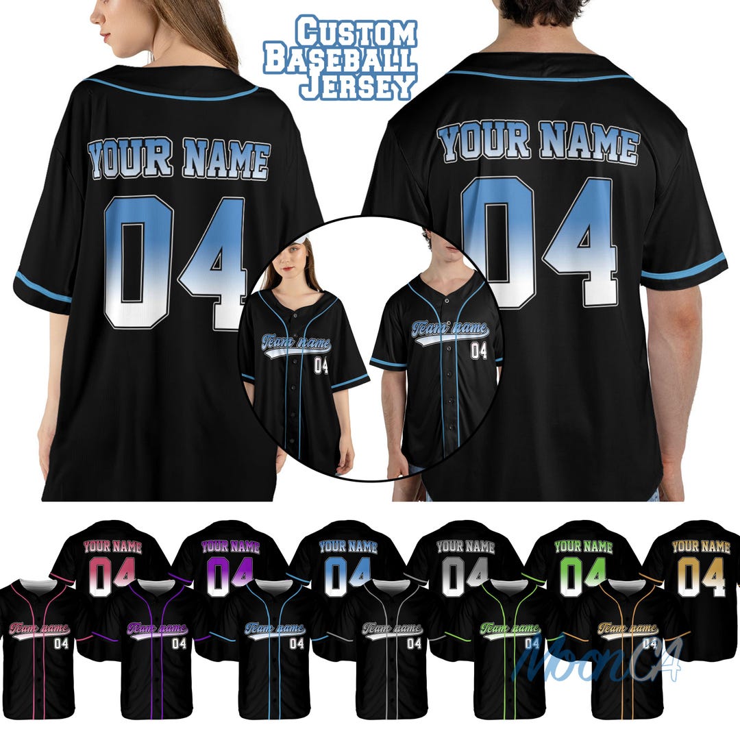 Custom Team Name and Number Baseball Jersey, Custom Name Baseball ...
