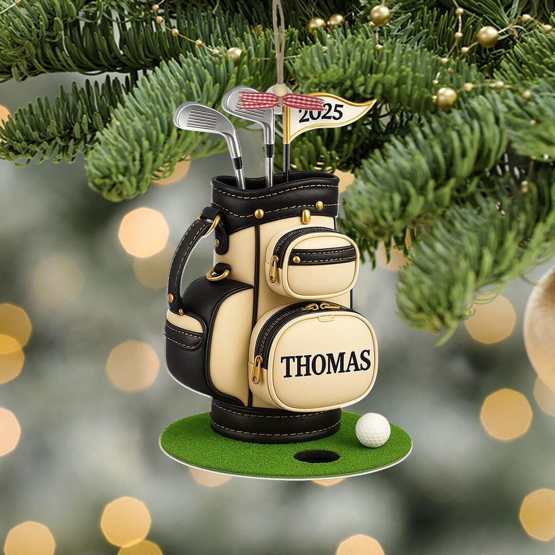 Custom Golf Bag Ornament With Name, Personalized Golfer Christmas Tree ...