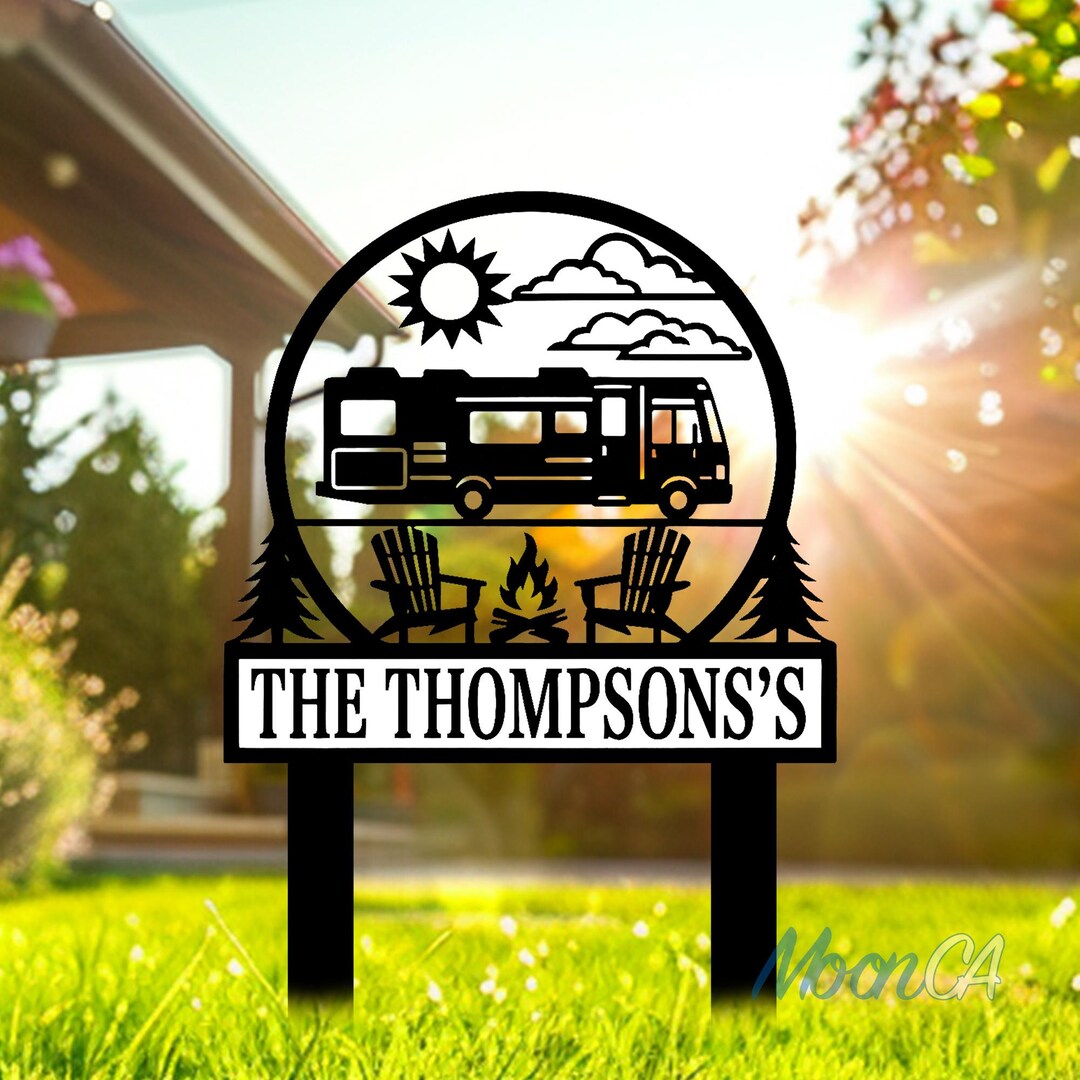 Personalized Camping Theme Metal Sign, Custom Name Sign, Camping Sign ...